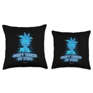 Rick and Morty Rick says Don't Touch My Stuff Throw Pillow, 18x18, Multicolor