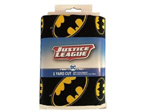 dc comics 1 yard precut cotton fabric - batman logo toss 4 pc.