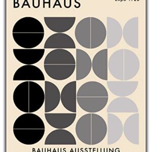 Bauhaus Mid Century Modern Wall Art - 11x14" UNFRAMED Print - Abstract, Minimal Wall Decor - Exhibition Poster Replication (Black)