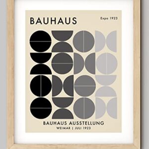 Bauhaus Mid Century Modern Wall Art - 11x14" UNFRAMED Print - Abstract, Minimal Wall Decor - Exhibition Poster Replication (Black)