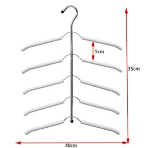 Multi-Layer Clothes Hangers Blouse Tree Hangers 3 Pack 5 in 1 Non Slip Space Saving Stainless Steel Shirt Hangers Closet Organizer（3，Grey）