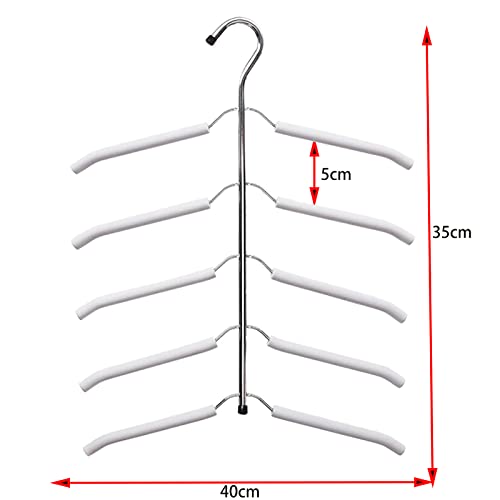 Multi-Layer Clothes Hangers Blouse Tree Hangers 3 Pack 5 in 1 Non Slip Space Saving Stainless Steel Shirt Hangers Closet Organizer（3，Grey）