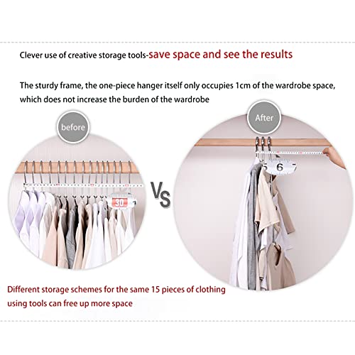 Multi-Layer Clothes Hangers Blouse Tree Hangers 3 Pack 5 in 1 Non Slip Space Saving Stainless Steel Shirt Hangers Closet Organizer（3，Grey）