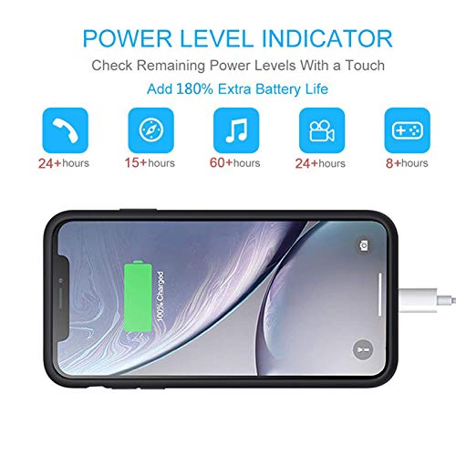 Battery Case for iPhone XR, Newest 7000mAh Slim Portable Protective Charging case Compatible with iPhone XR (6.1 inch) Rechargeable Battery Pack Charger Case (Black)