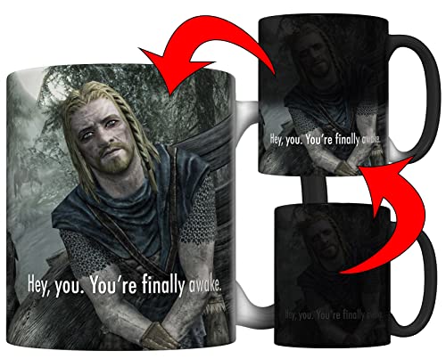 CJ Artisans Hey, You You're Finally Awake (Ralof of Skyrim) Magic Color Changing Coffee Mug (FB)