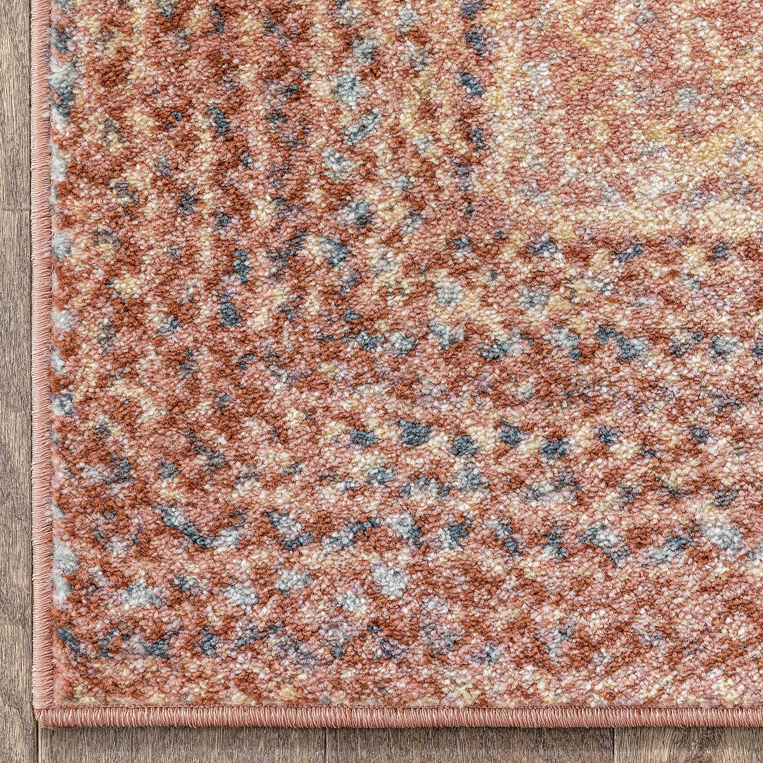 Well Woven Raggi Vintage Blush Pink Chindi Braided Pattern Area Rug (5'3" x 7'3")