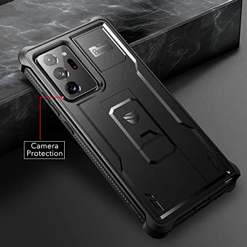 Dexnor for Samsung Galaxy Note 20 Ultra 5G Case, [Built in Screen Protector and Kickstand] Heavy Duty Military Grade Protection Shockproof Protective Cover for Samsung Galaxy Note 20 Ultra Black