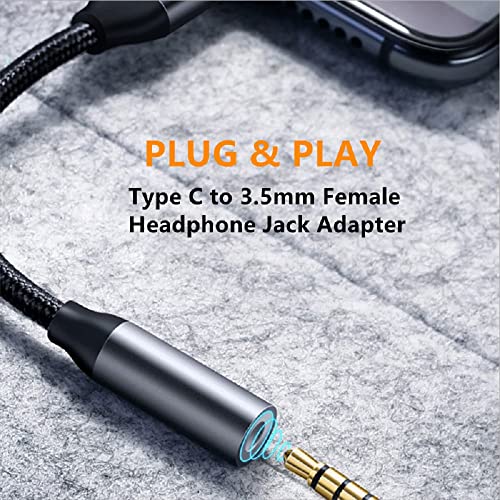 JohnGa 2 Packs USB C to 3.5mm Audio Adapter USB C to Aux Audio Headphone Jack Adapter Hi-Fi DAC Chip for iPad Pro,Samsung Galaxy S21+ S20 Ultra Z Flip Note 20,Pixel 6/5,Huawei Mate 40/30