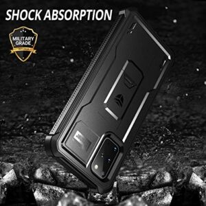 Dexnor for Samsung Galaxy S20+ Plus 5G Case, [Built in Screen Protector and Kickstand] Heavy Duty Military Grade Protection Shockproof Protective Cover, Black