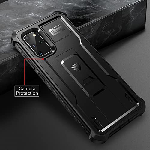 Dexnor for Samsung Galaxy S20+ Plus 5G Case, [Built in Screen Protector and Kickstand] Heavy Duty Military Grade Protection Shockproof Protective Cover, Black