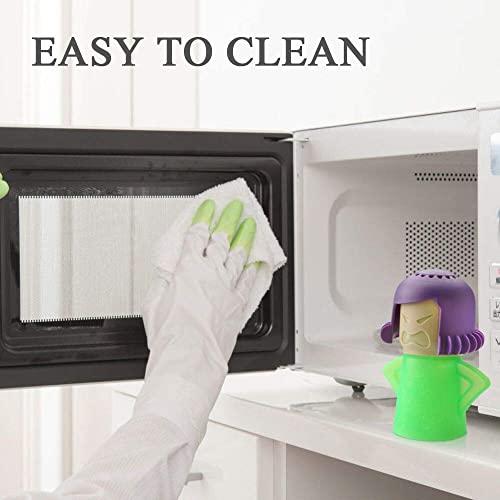 Angry Mama Microwave Cleaner Microwave Oven Steam Cleaner and Disinfects With Vinegar and Water for Kitchens, Fantastic Cleaning Gadget (Green)