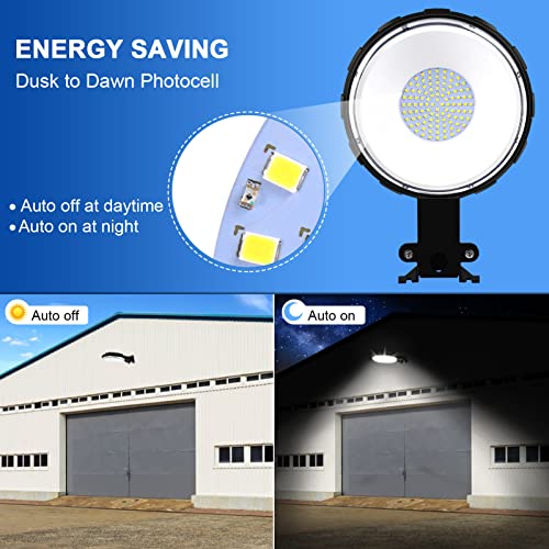 papasbox LED Barn Light 100W, Dusk to Dawn Outdoor Lighting with Photocell,5000K 12000LM Daylight,IP65 Waterproof Security Area Lights for Yard,Garage,Street