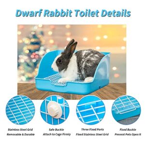 Dwarf Rabbit Corner Litter Box, Guinea Pig Potty Trainer, Small Animals Cage Accessories and Supplies for Hamster, Rats, Ferret, Bunny