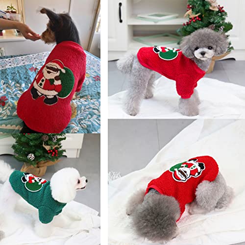 2PCS Dog Sweaters Christmas Outfits for Chihuahua Yorkie Warm Knitted Holiday Sweaters Clothing Puppy Winter Clothes Only for Small Dogs Boy Girl Puppy Pet Coat Pullover Costumes,S