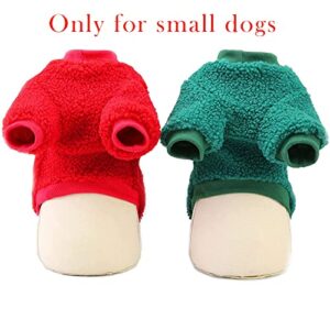 2PCS Dog Sweaters Christmas Outfits for Chihuahua Yorkie Warm Knitted Holiday Sweaters Clothing Puppy Winter Clothes Only for Small Dogs Boy Girl Puppy Pet Coat Pullover Costumes,S