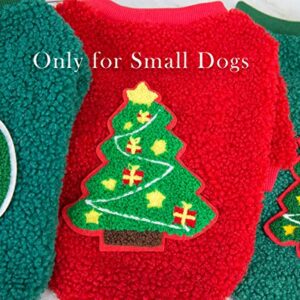 2PCS Dog Sweaters Christmas Outfits for Chihuahua Yorkie Warm Knitted Holiday Sweaters Clothing Puppy Winter Clothes Only for Small Dogs Boy Girl Puppy Pet Coat Pullover Costumes,S