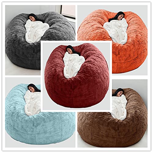 HUAOSCN Oversized Bean Bag Chair Cover ,Living Room Furniture Soft Washable Micro-Fiber Adult Beanbag Outside Cover, Lazy Sofa Bed PV Velvet (Cover only) (Dark Grey,132x76cm)