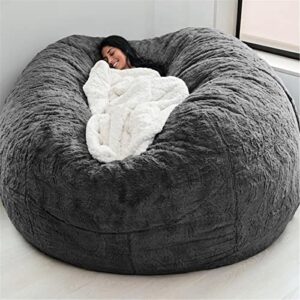 HUAOSCN Oversized Bean Bag Chair Cover ,Living Room Furniture Soft Washable Micro-Fiber Adult Beanbag Outside Cover, Lazy Sofa Bed PV Velvet (Cover only) (Dark Grey,132x76cm)