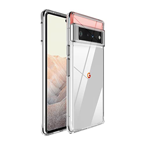 Guarishel for Google Pixel 6 Pro Case: [Built-in 4 Airbags][Not-Yellowing] Military-Grade Shockproof Protective Phone case for Google Pixel 6 Pro, Crystal Clear