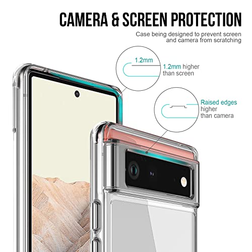 Guarishel for Google Pixel 6 Pro Case: [Built-in 4 Airbags][Not-Yellowing] Military-Grade Shockproof Protective Phone case for Google Pixel 6 Pro, Crystal Clear