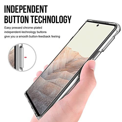 Guarishel for Google Pixel 6 Pro Case: [Built-in 4 Airbags][Not-Yellowing] Military-Grade Shockproof Protective Phone case for Google Pixel 6 Pro, Crystal Clear