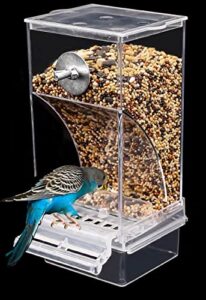 automatic bird feeder,no mess bird feeder,bird cage feeder bird cage accessories for parakeet canary cockatiel finch (transparent)