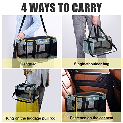 Cat Carrier Airline Approved Pet Carrier,Dog Carrier Soft-Sided Pet Travel Carrier Maximum Pet Weight 17 Pounds 17.5“x10 x10