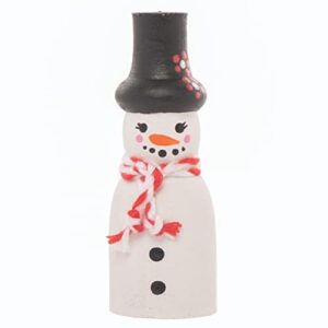 Baker Ross FC224 Mini Wooden Snowmen - Pack of 8, Mini Wood Shapes, Wooden Crafts to Make and Decorate, Make Your Own Christmas Decorations