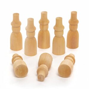 Baker Ross FC224 Mini Wooden Snowmen - Pack of 8, Mini Wood Shapes, Wooden Crafts to Make and Decorate, Make Your Own Christmas Decorations