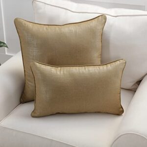 Pillow Perfect Indoor Alchemy Linen Copper Rectangular Throw Pillow, Gold