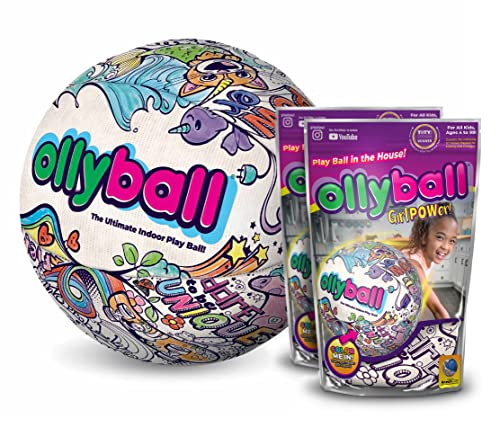 Ollyball Girl Power! The Ultimate Indoor Colorable Play Ball for Kicking and Coloring in The House! (Girl Power! Eco Pak (2 Pack))