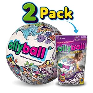 Ollyball Girl Power! The Ultimate Indoor Colorable Play Ball for Kicking and Coloring in The House! (Girl Power! Eco Pak (2 Pack))