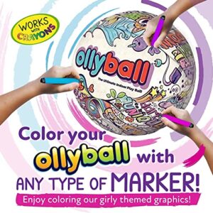 Ollyball Girl Power! The Ultimate Indoor Colorable Play Ball for Kicking and Coloring in The House! (Girl Power! Eco Pak (2 Pack))