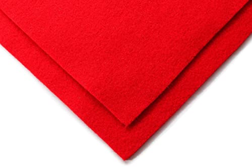 Acrylic Felt Fabric Pre Cuts, 1 Yard, 72 by 36 inches in Length by Ice Fabrics - Red