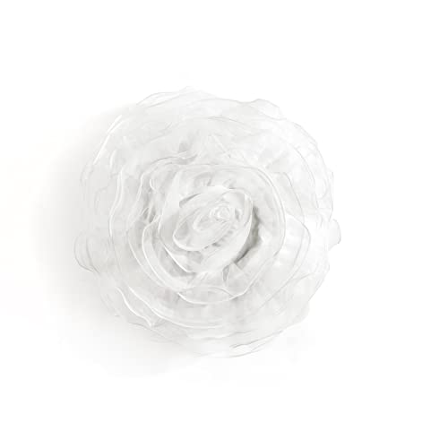 Lush Decor Ruffle Layer Flower Decorative Pillow, 17" Round, White