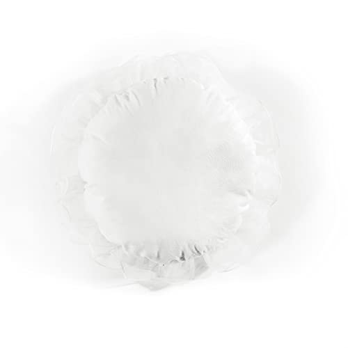 Lush Decor Ruffle Layer Flower Decorative Pillow, 17" Round, White