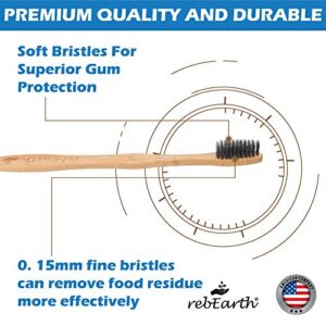 Bamboo Aesthetic Toothbrush Wood Set of 10 | Ultra Soft Bristles | Black Charcoal Infused | American Brand | Upgrade Hygiene & Reduce Waste | Brushes Teeth Care | Earth Friendly | Plant Based