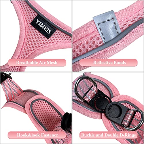 YIMEIS Dog Harness and Leash Set, No Pull Soft Mesh Pet Harness, Reflective Adjustable Puppy Vest for Small Medium Large Dogs, Cats (Pink, X-Small (Pack of 1)