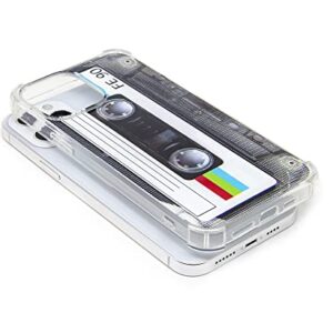 FAteamll Case for iPhone 13 Pro Max, Matte Finish Heavy Duty Soft Back Cover with Reinforced Corners TPU Soft Bumper Retro Cassette Tape Case Compatible with iPhone 13 Pro Max(6.7 Inch)