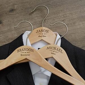 Akubi Personalized Bride Hanger, Wedding Hanger, Bridesmaid Groom Hangers for Wedding,Custom Wooden Hangers Wedding Dress Hanger (Wooden)