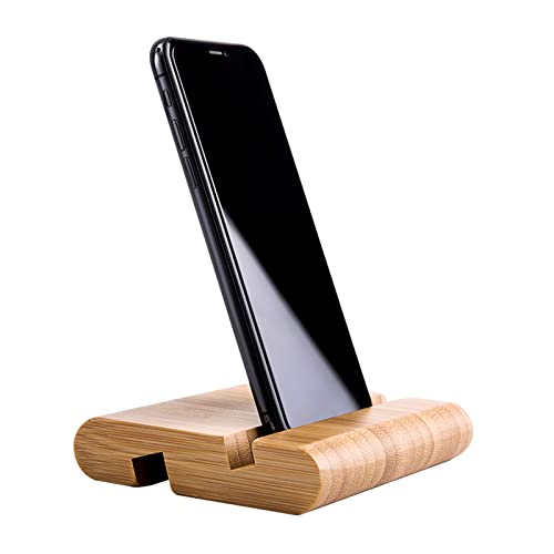 Bamboo Cellphone Stand Holder, Eco-Friendly Universal Portable Sturdiness Holder for Desktop