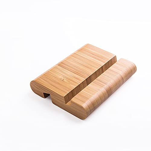 Bamboo Cellphone Stand Holder, Eco-Friendly Universal Portable Sturdiness Holder for Desktop