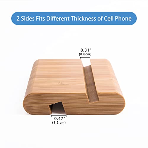 Bamboo Cellphone Stand Holder, Eco-Friendly Universal Portable Sturdiness Holder for Desktop