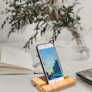 Bamboo Cellphone Stand Holder, Eco-Friendly Universal Portable Sturdiness Holder for Desktop