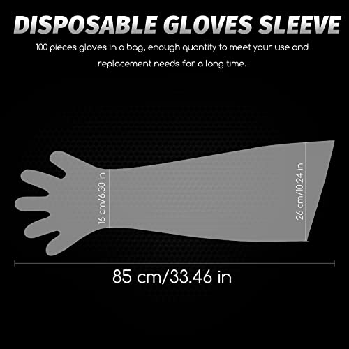 Patelai 300/50 Pcs Veterinary Dressing Gutting Gloves 1.6 Mil Thickness Long Shoulder Length Disposable Gloves Hunting Field Gloves (100 Pieces)