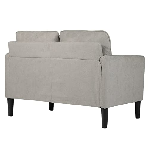 COVMAX Modern Fabric Loveseat Sofa Mid Century 2-Seat Love Seats Sofa Couch with Tufting and Upholstered Sofa Living Room Furniture for Small Compact Space Bedroom Office Apartment Dorm (Light Gray)