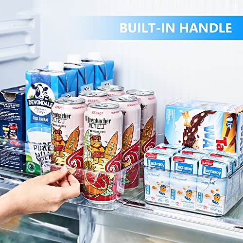 Refrigerator Organizer Bins, REDMOND 6pcs Fridge Organizers and storage clear Stackable for Kitchen, Pantry, Refrigerator, Cabinets, Freezer, 12.3" Long (6 Small)