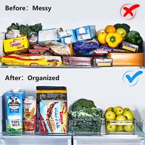 Refrigerator Organizer Bins, REDMOND 6pcs Fridge Organizers and storage clear Stackable for Kitchen, Pantry, Refrigerator, Cabinets, Freezer, 12.3" Long (6 Small)