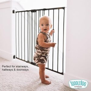 Toddleroo by North States Baby Gate for Stairs: Easy Swing & Lock Series 2 Child Gate, Fits Openings 28.68"-47.85" Wide. Safety Latch, Hardware Mount. Child Gates for Doorways (31" Tall, Matte Bronze)