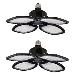 sylvania led garage retrofit light, 60w ceiling light fixture for garages / workshops / basements / utility, 7200 lumens, 6500k, ip44 rated - 2 pack (41360)